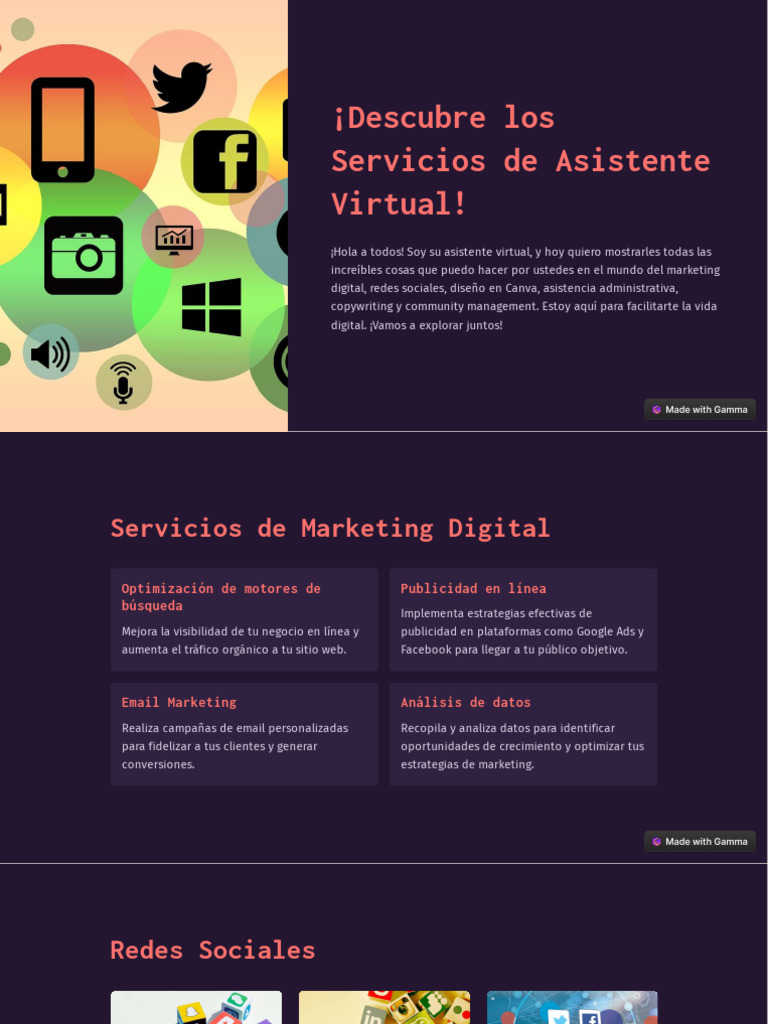 Descubre Los Servicios de Asistente Virtual | PDF