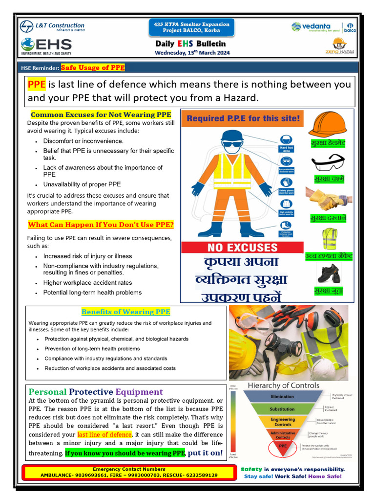 EHS Bulletin: Importance of PPE | PDF | Computers | Technology ...