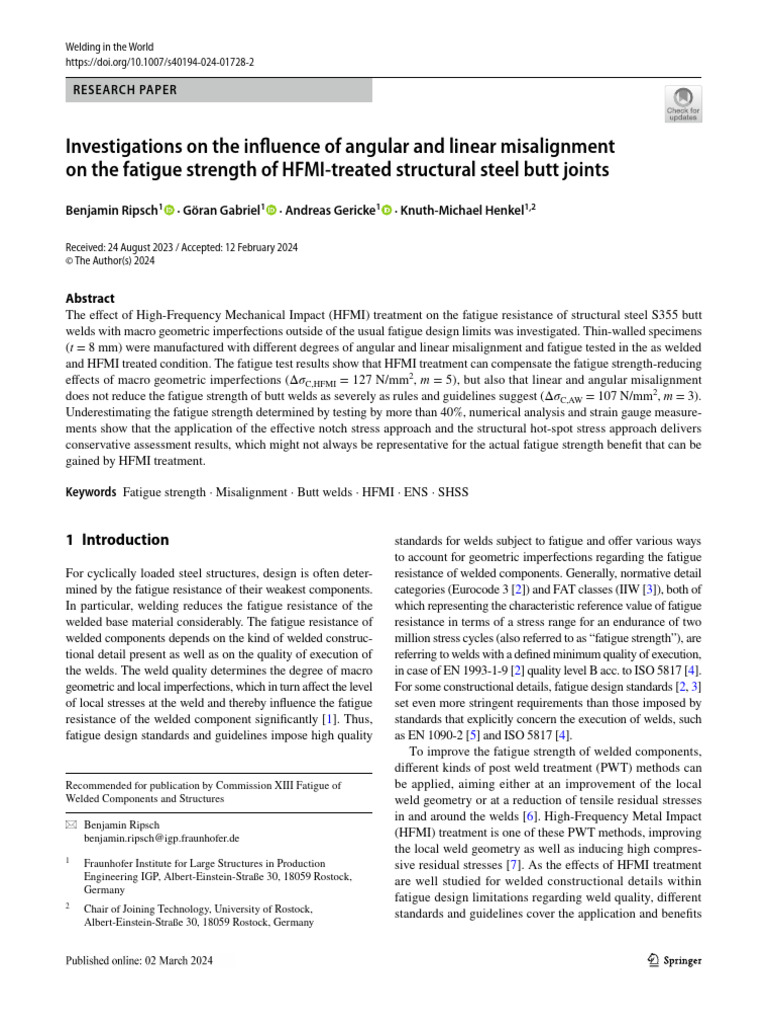 Investigations On The Influence of Angular and Linear Misalignment On ...