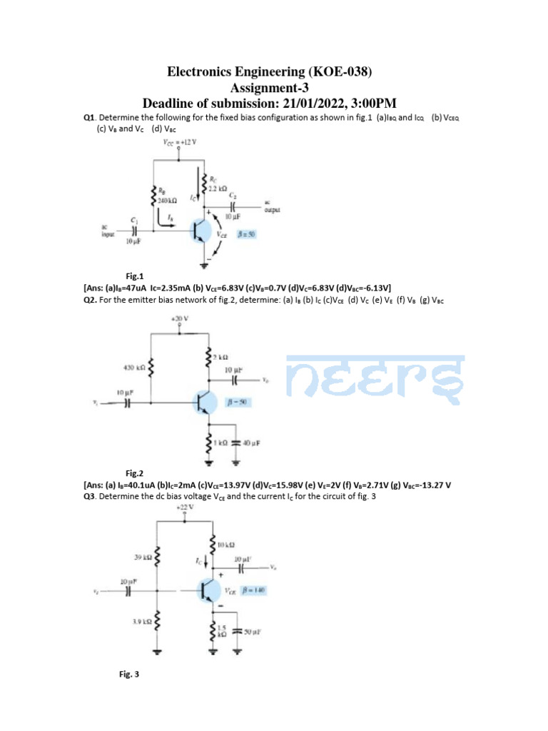 Electronics Engineering Assignment | PDF