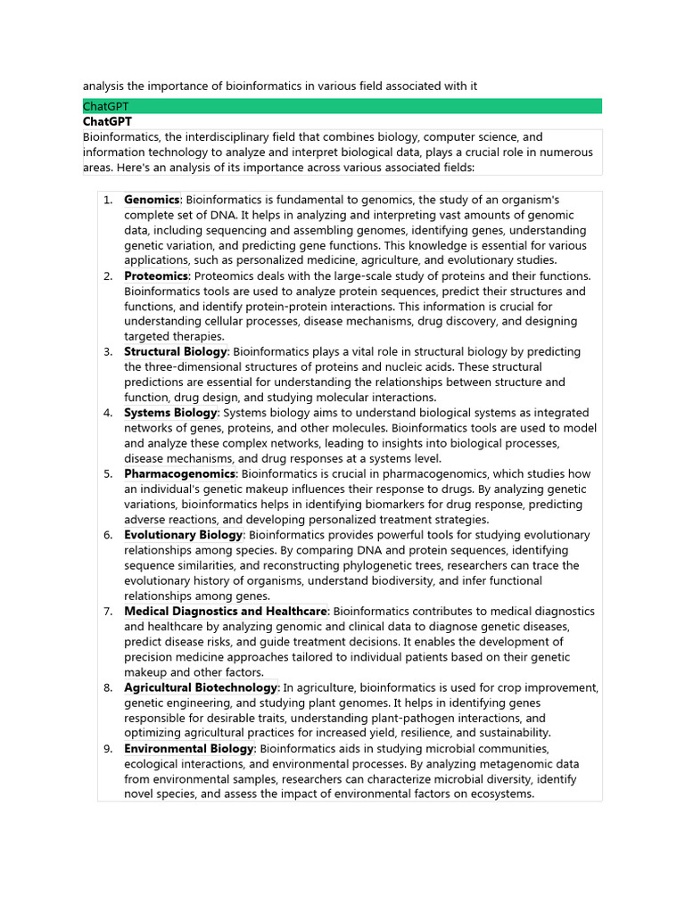 Bioinformatics Question Pdf Bioinformatics Personalized Medicine