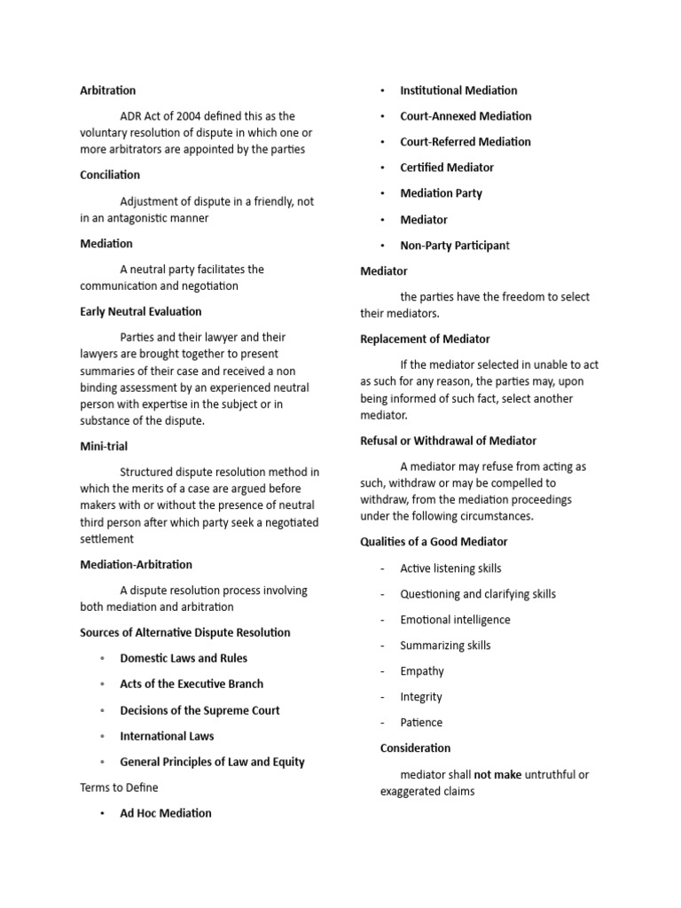 Crim 108 Reviewer | PDF | Mediation | Arbitration