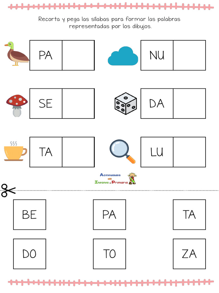 Formar Palabras Bisilabas | PDF