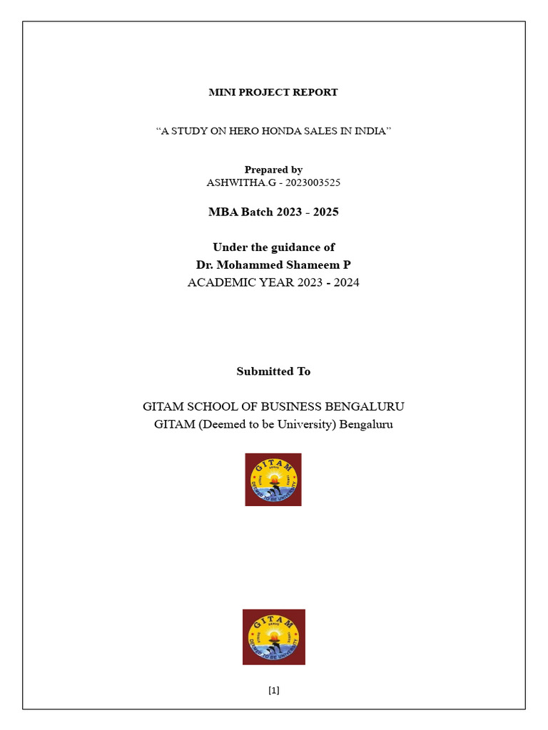 Me Mini Project Ashiwitha 1 | PDF | Forecasting