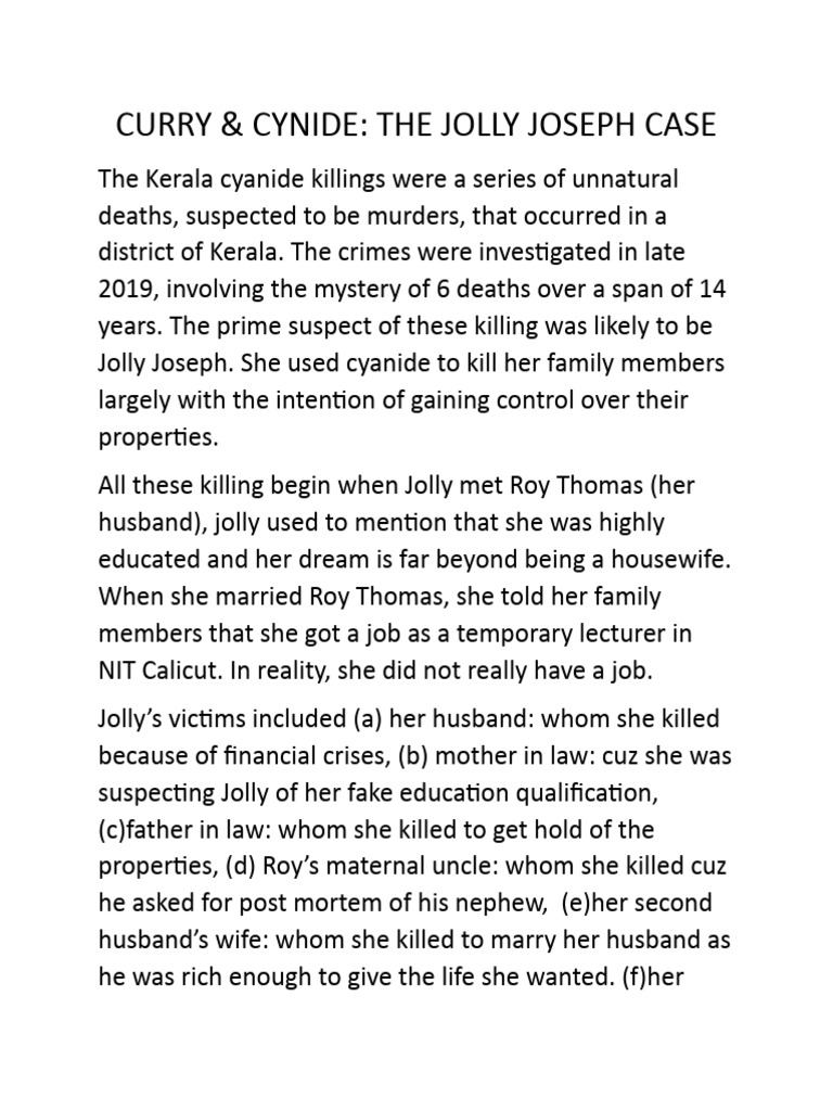 Jolly Joseph Case | PDF