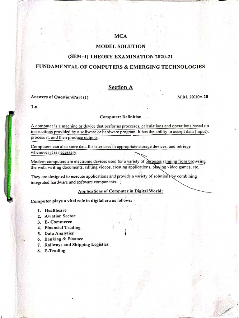 Fcet Model Paper 2020-21 | PDF