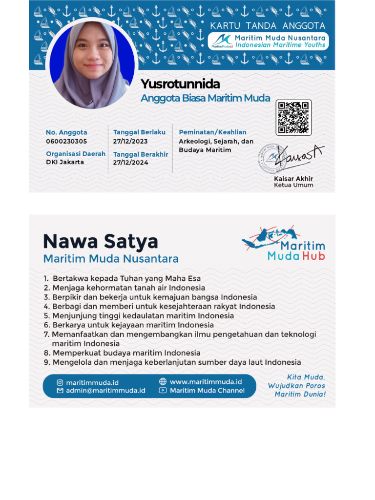 E-KTA Maritim Muda Nusantara | PDF | Ilmu Sosial