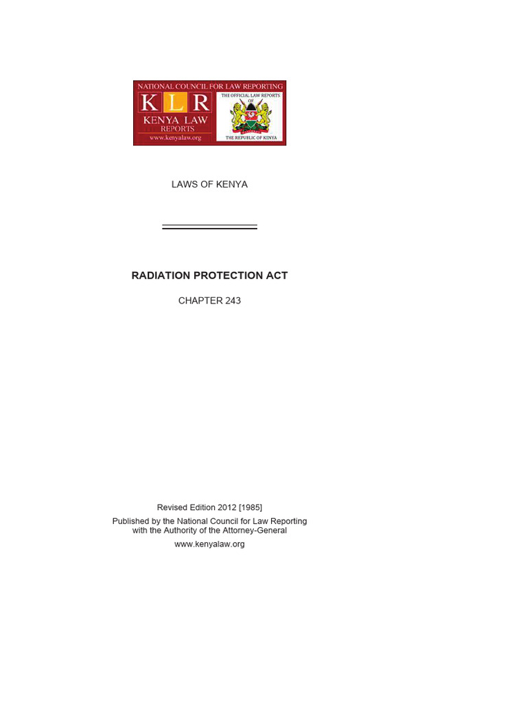 RadiationProtectionAct Cap243 | PDF | Ionizing Radiation | Radiation ... RadiationProtectionAct Cap243 | PDF | Ionizing Radiation | Radiation ...