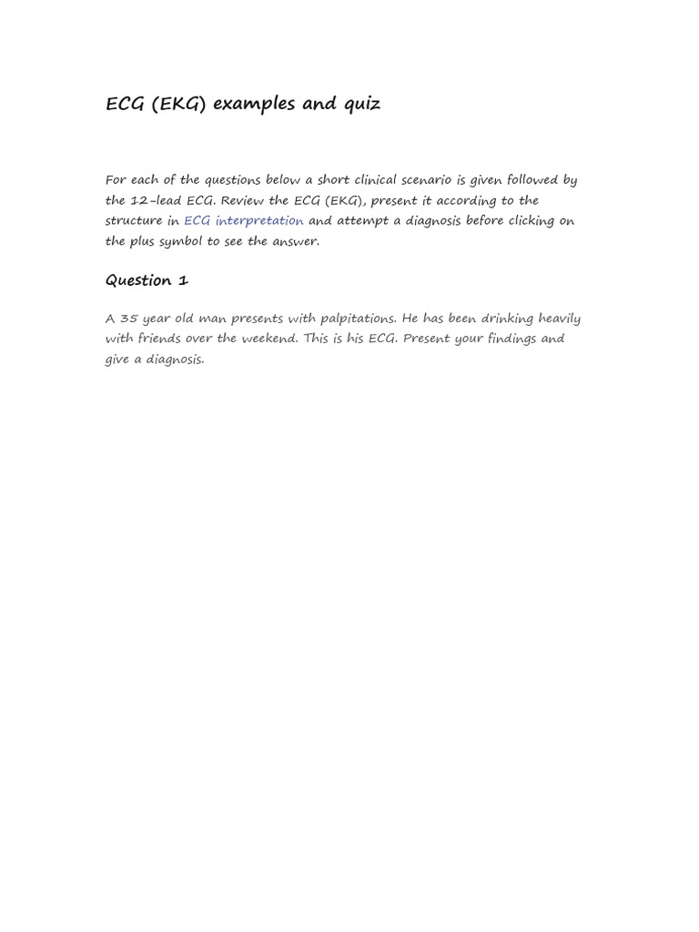 Ecg Mcqs | PDF | Electrocardiography | Cardiovascular System