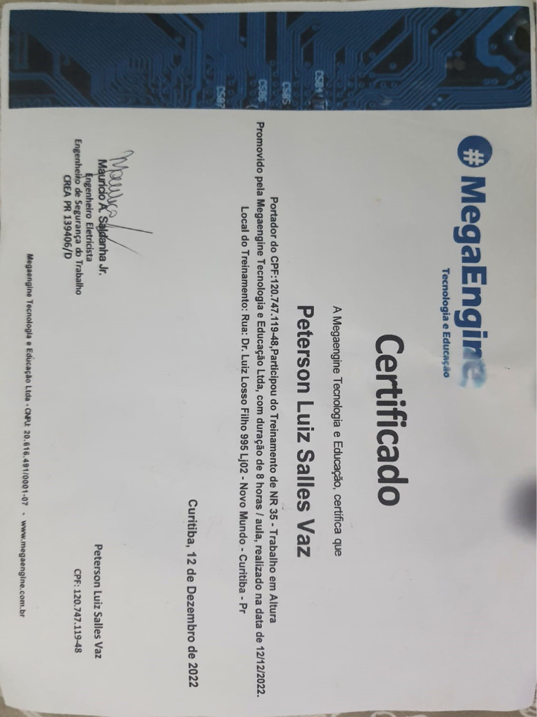 Certifica Do Cur So Altura | PDF