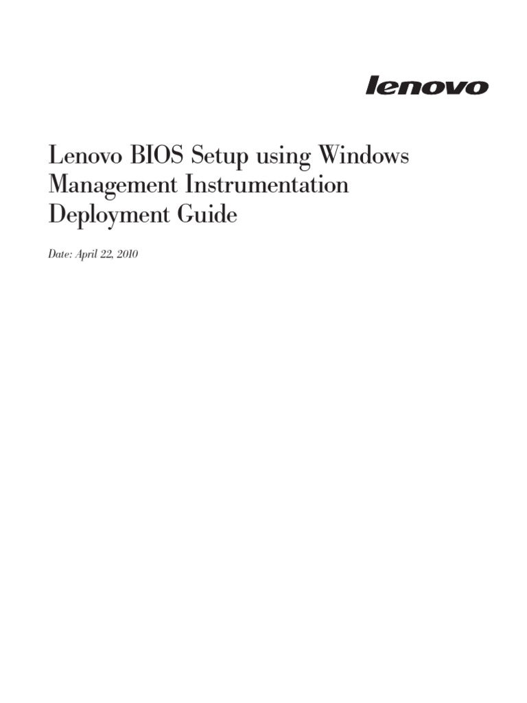 Lenovo BIOS Setup Using Windows Management Instrumentation Deployment ...