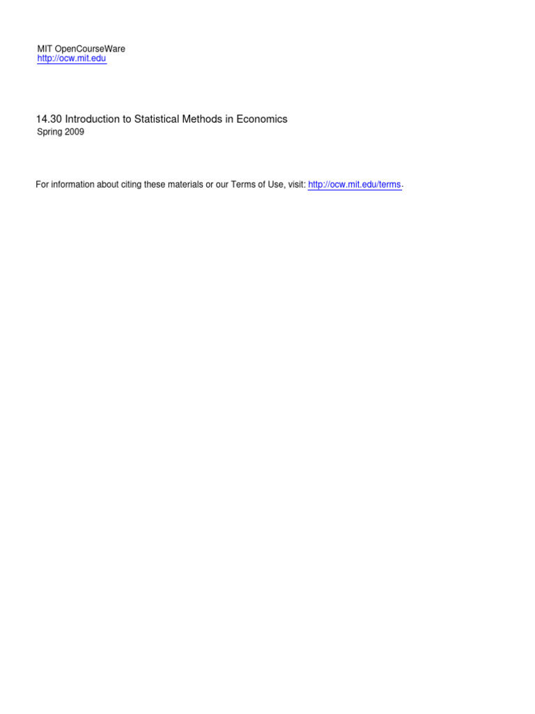 MIT14 30s09 Tool01 | PDF | Statistical Models | Probability Theory