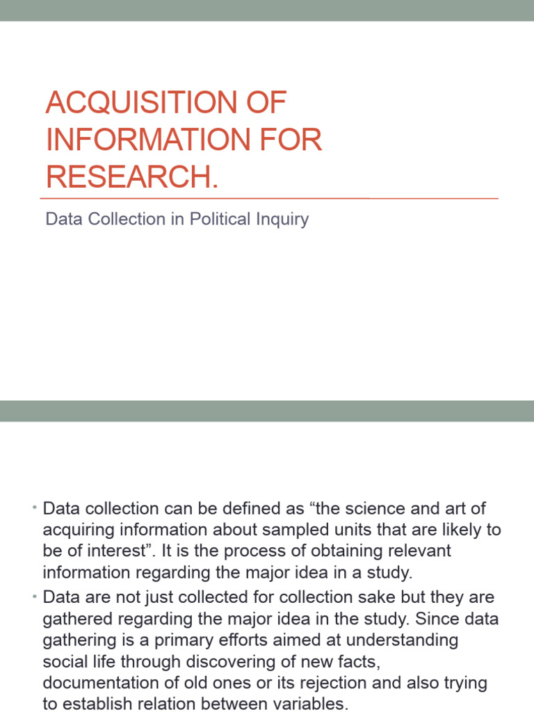 10 Data Collection in Political Inquiry | PDF | Focus Group | Survey ...