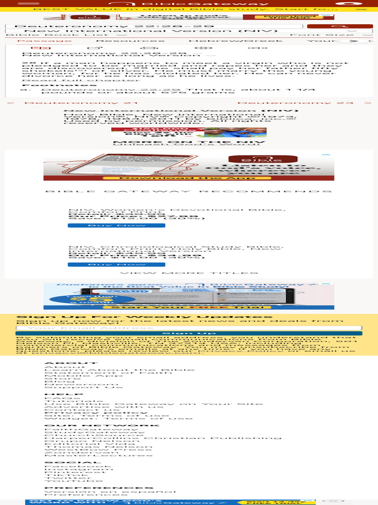 Deuteronomy 22:28-29 NIV | PDF | New International Version | Bible