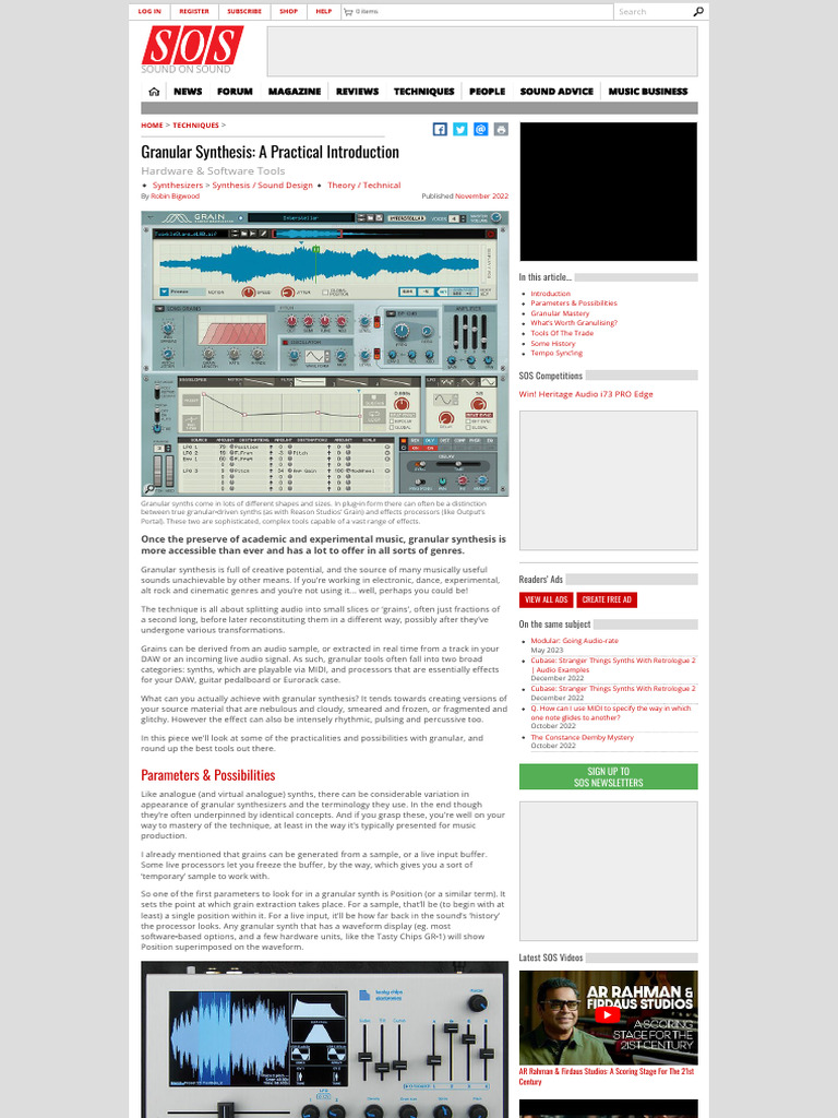 Granular Synthesis: A Practical Guide | PDF | Synthesizer | Sound
