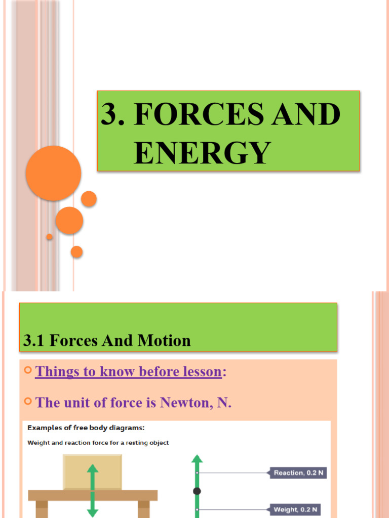 Chapter 3 - Forces and Energy | PDF | Gases | Pressure