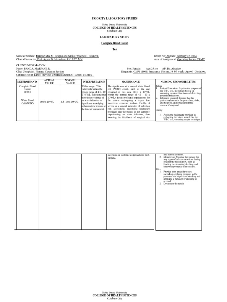 Priority Laboratory Studies | PDF | Pregnancy | Fetus