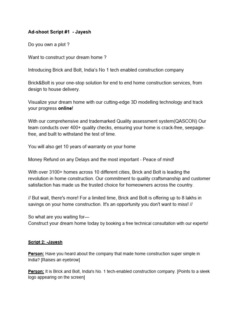 Finalised Script | PDF