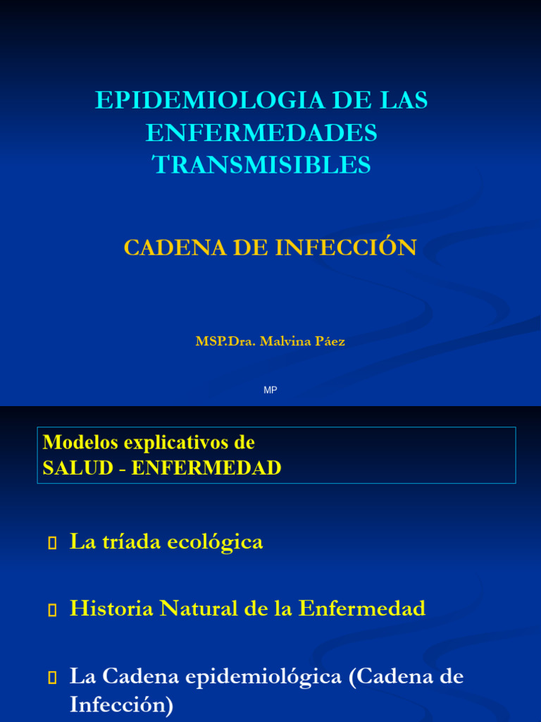 7.Epidemio - Cadena de infeccion.ppt (1) | PDF | Infección | Epidemiología