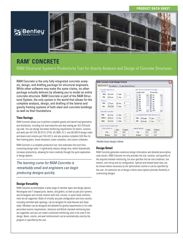 Bentley Ram Concrete | PDF | Beam (Structure) | Concrete