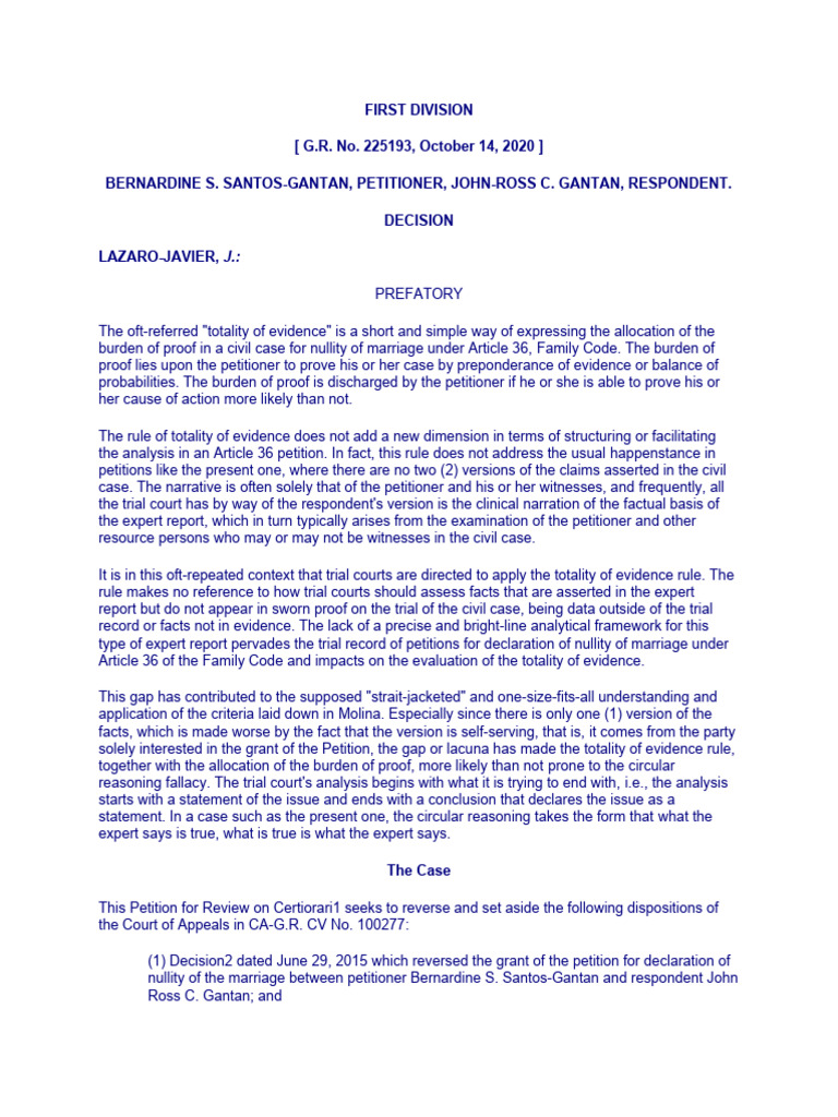 Santos-Gantan vs. Gantan | PDF