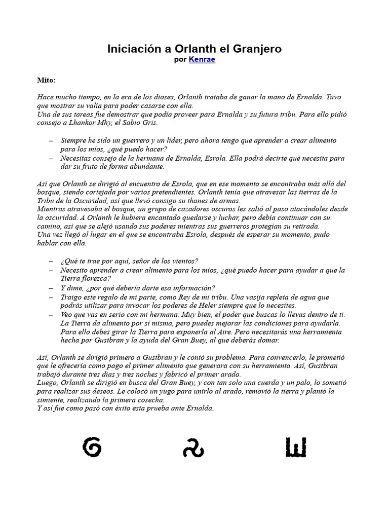 Búsqueda Heroica de Iniciación - Orlanth El Granjero | PDF | Arado