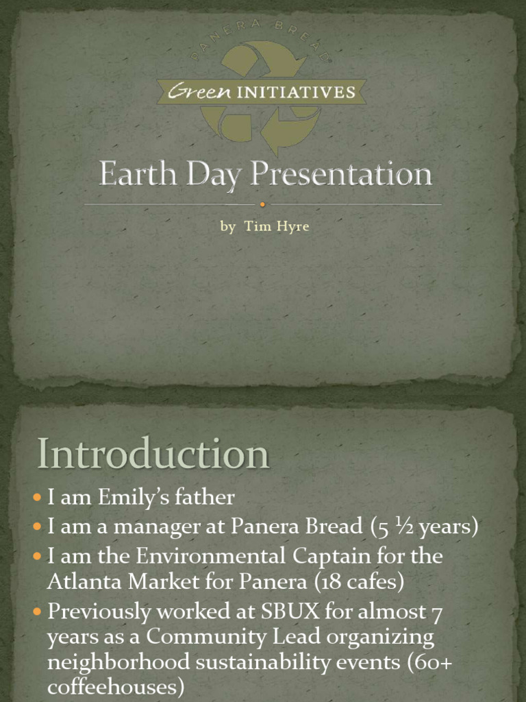 Presentation On Earth Day | PDF | Waste | Recycling