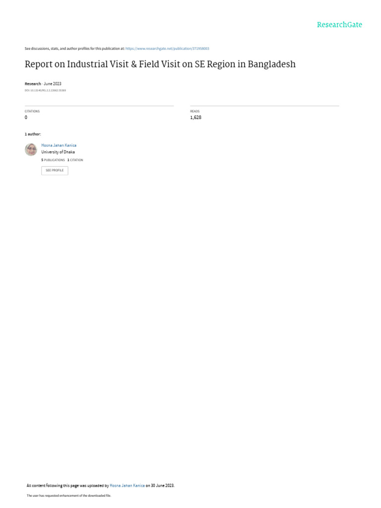 Tour Report | PDF | Sustainability | Water