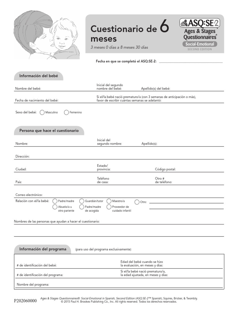 ASQ-SE2 6 Meses | PDF | Comportamiento