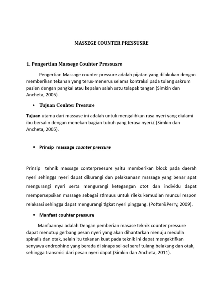 Teknik Pijat Counter Pressure untuk Nyeri | PDF