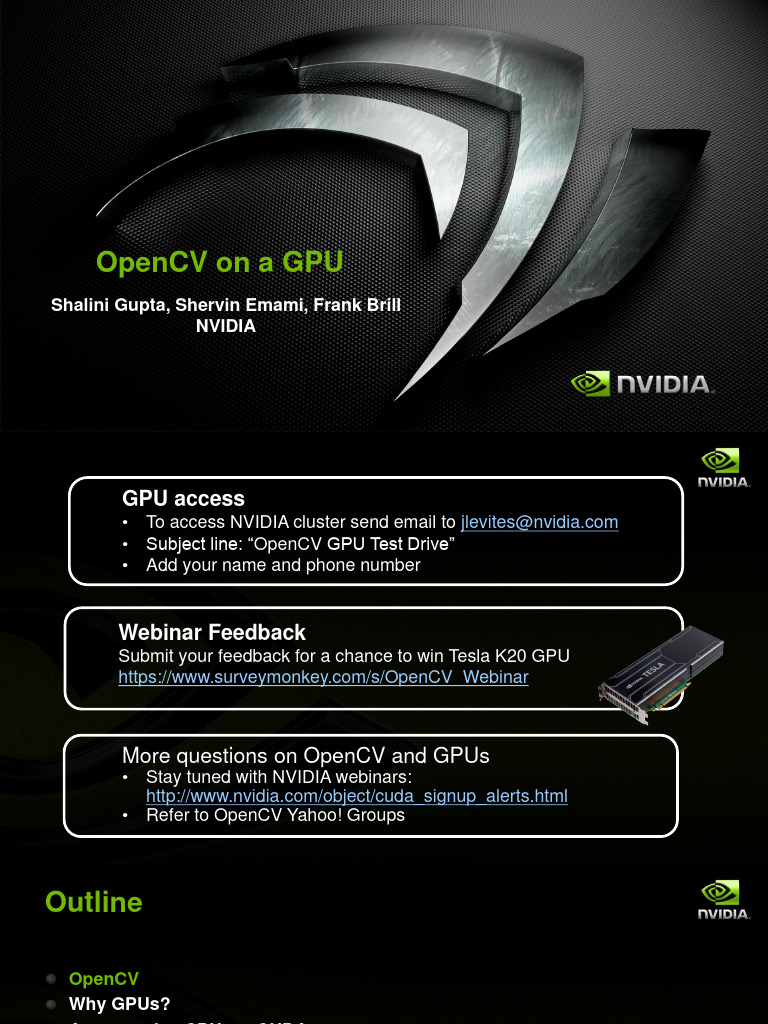 Opencv GTC Express Shalini Gupta | PDF | Graphics Processing Unit | Computing