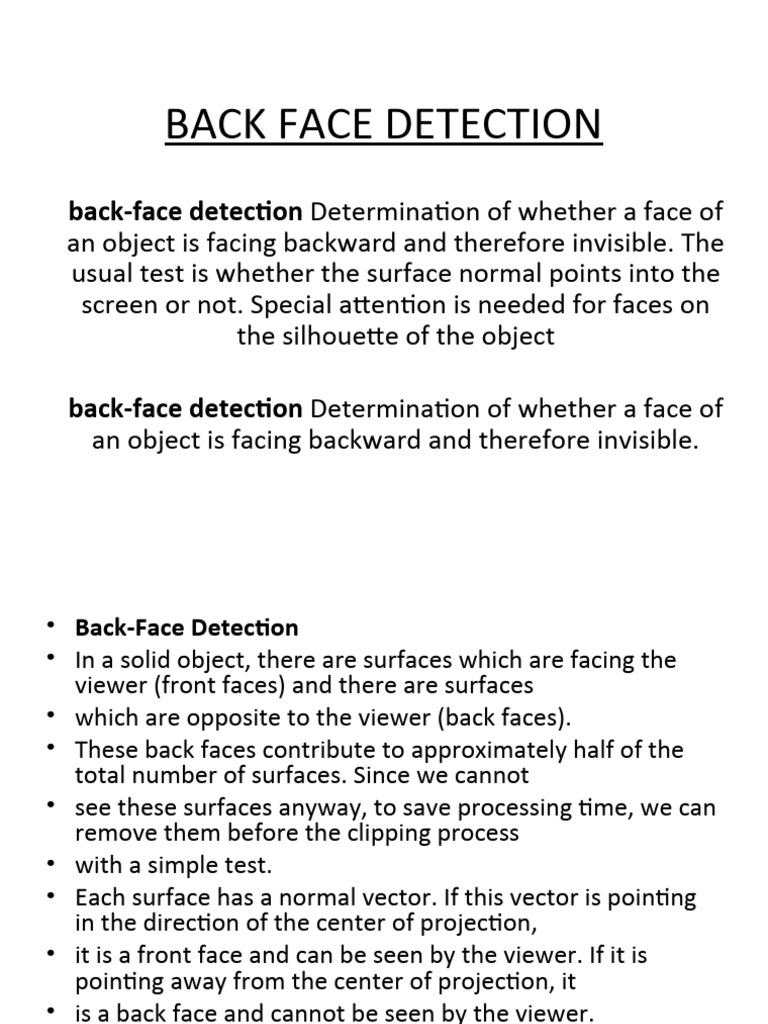 Back Face Detection | PDF | Graphics | Imaging
