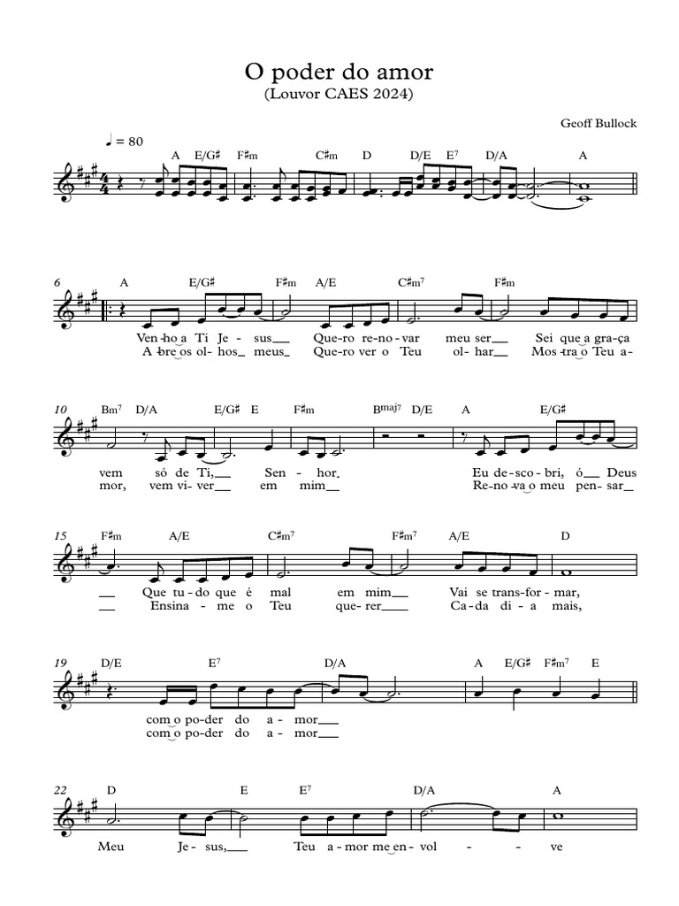 O Poder Do Amor - Louvor - Full Score | PDF