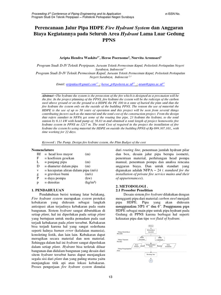 HDPE Fire Hydrant System Design | PDF | Hydraulics | Hydraulic Engineering