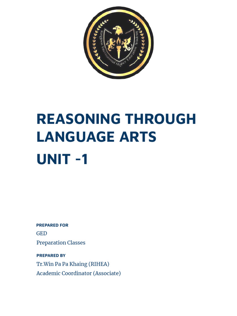 Rla Unit 1 Pdf Pittsburgh Lightning