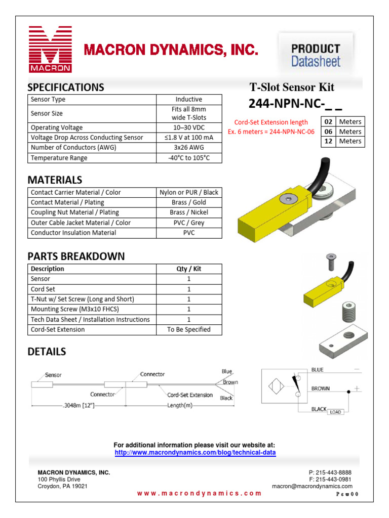 T-Slot Sensor Kit Installation Guide | PDF | Screw | Building Engineering