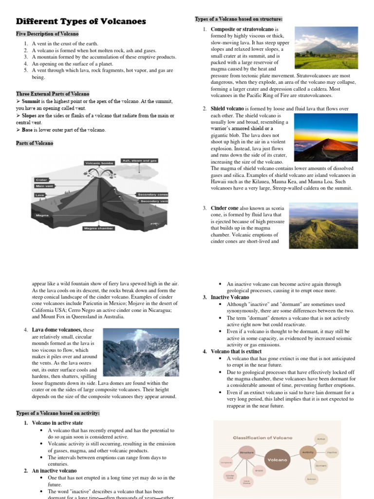 Science-Handout | PDF | Volcano | Types Of Volcanic Eruptions