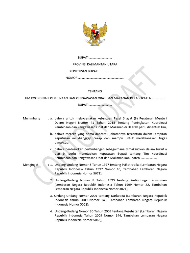 Contoh Draft SK Tkppom | PDF