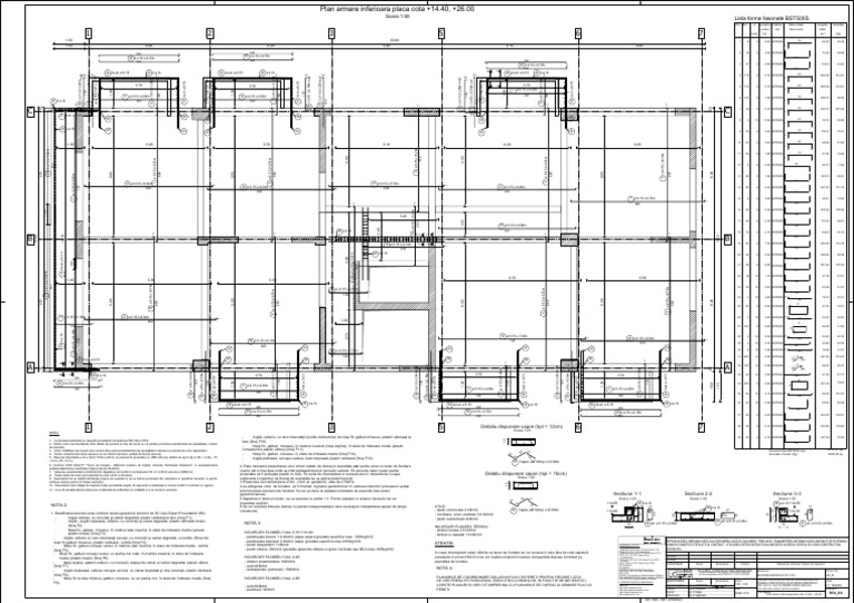 R54 - 8A Plan Armare Inferioara Placa Cota +14.40, +26.00 | PDF