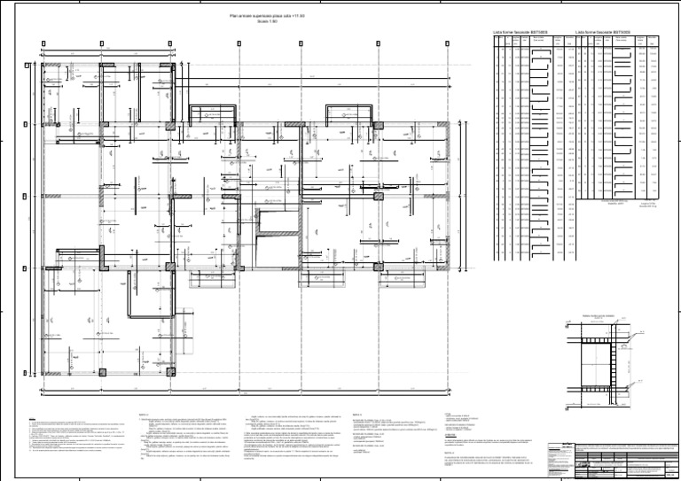 R50 - 8A Plan Armare Superioara Placa Cota +11.50 | PDF