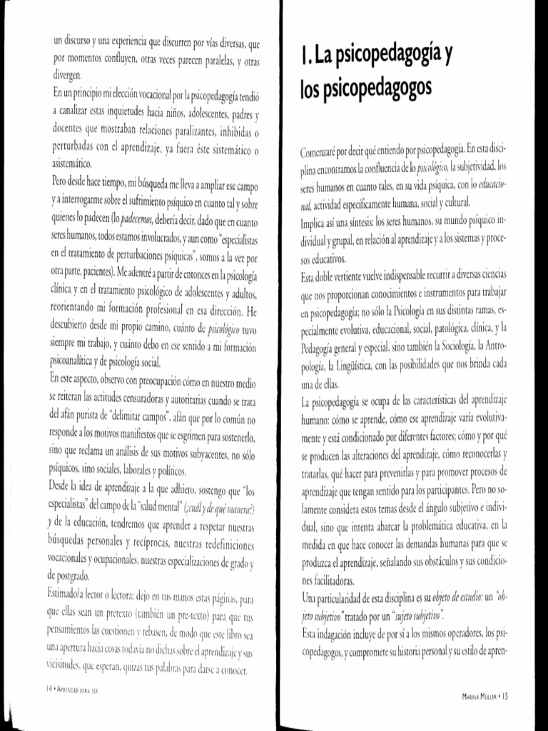 Leo - Muller - Cap-1 Aprender A Ser | PDF