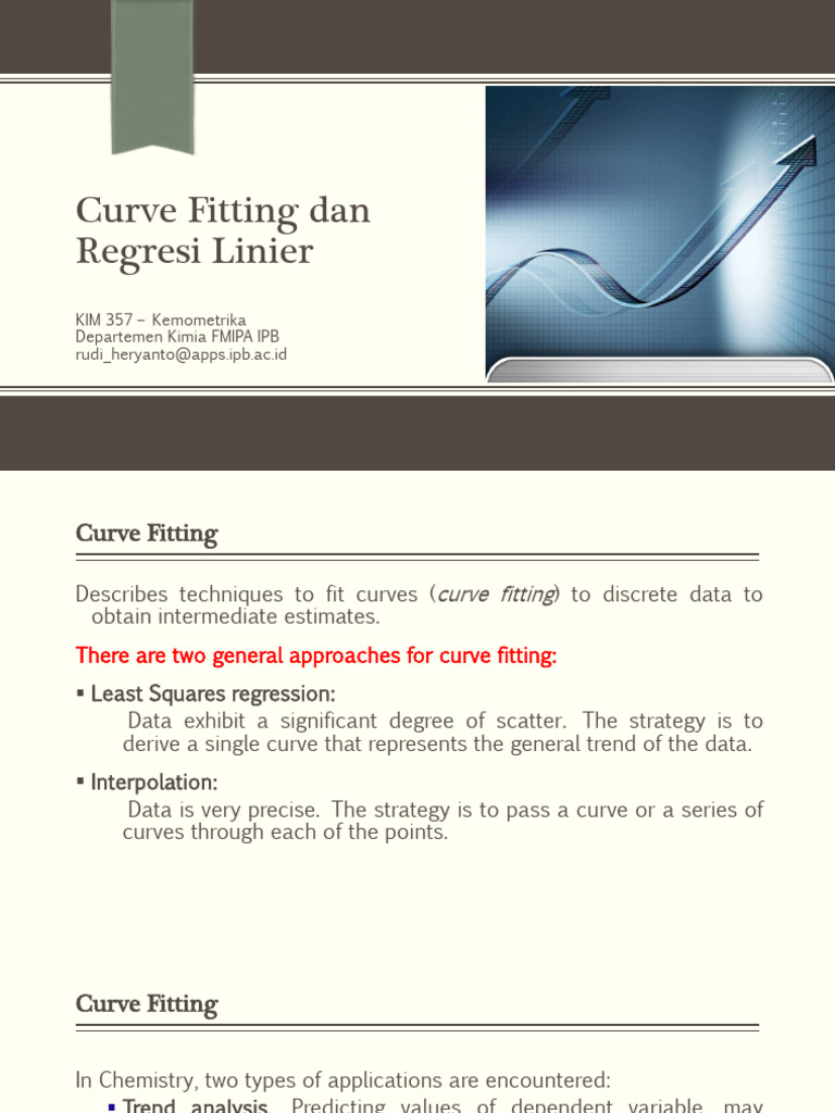 Kemometrik - Curve fit dan regresi linier 01 | PDF | Regression Analysis | Errors And Residuals
