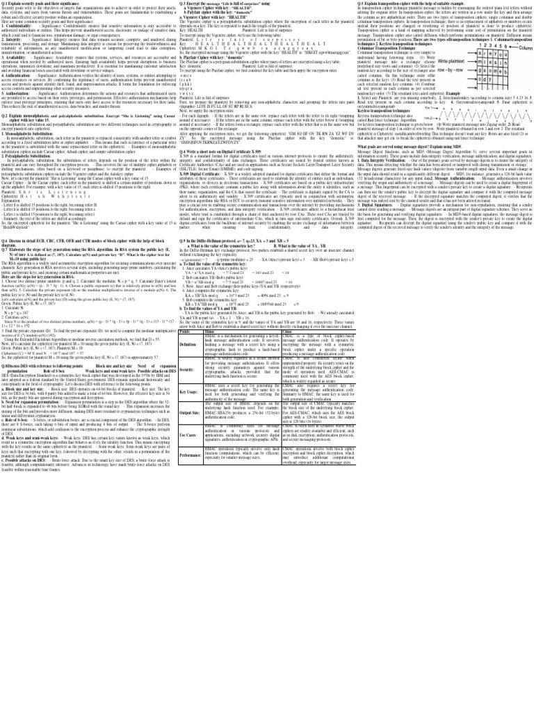 CSS - Assignment - I - Feb 2024 3by3 | PDF | Cryptography | Key (Cryptography)