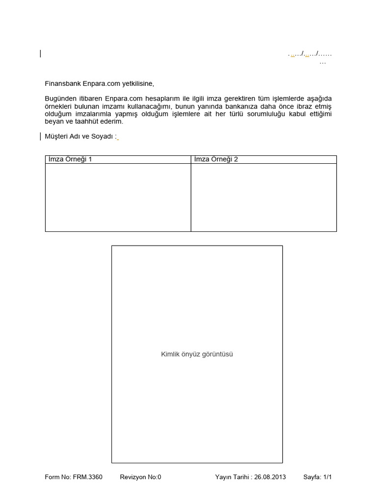 Imza Degisiklik Beyan Formu | PDF