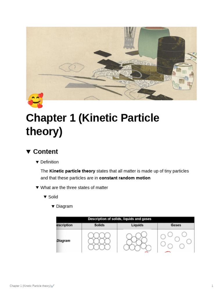Chapter 1 (Kinetic Particle Theory) | PDF | Evaporation | Temperature