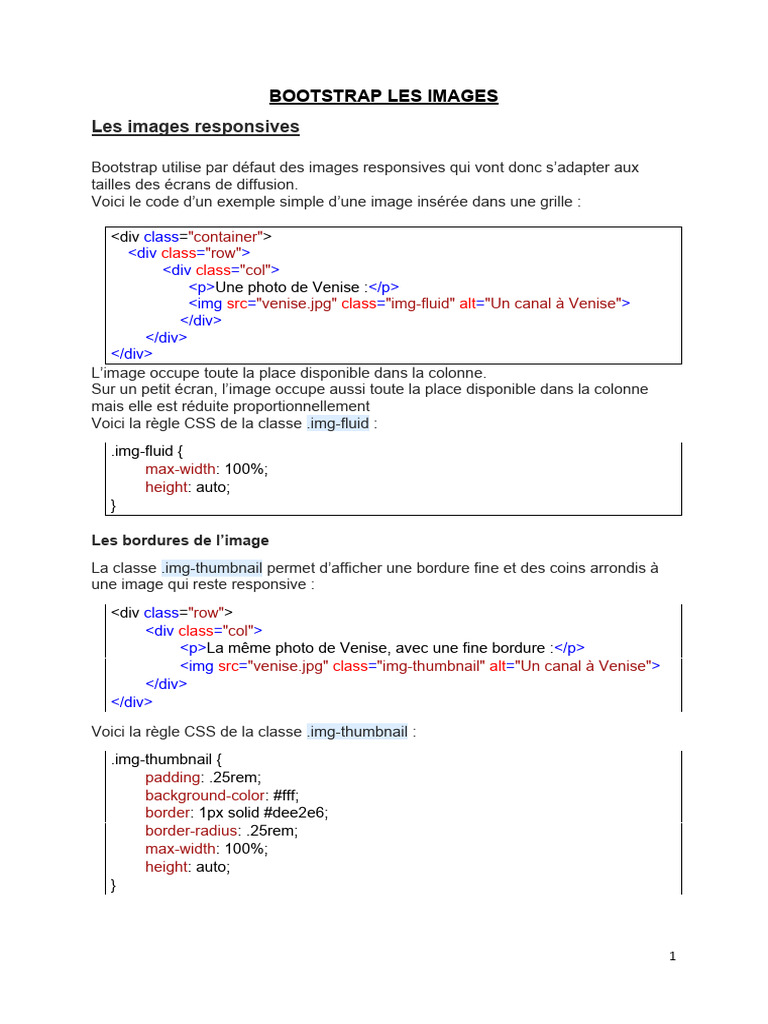 Images Responsives avec Bootstrap 4 | PDF | Élément HTML | Hypertexte