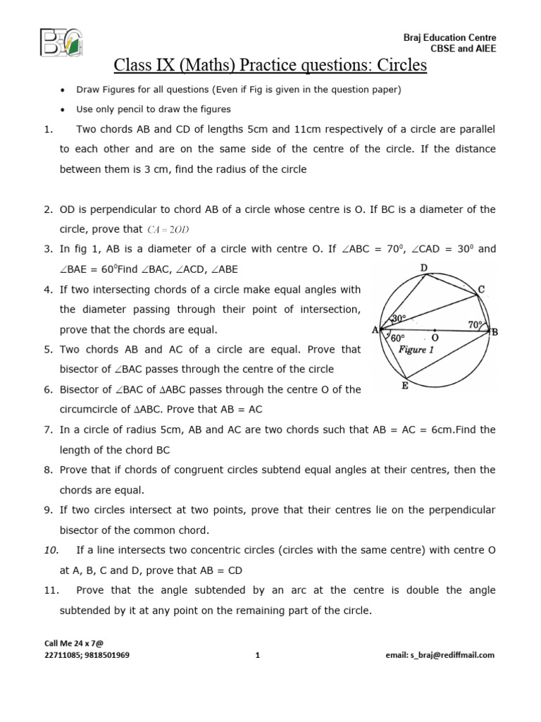 Circle Practice | PDF