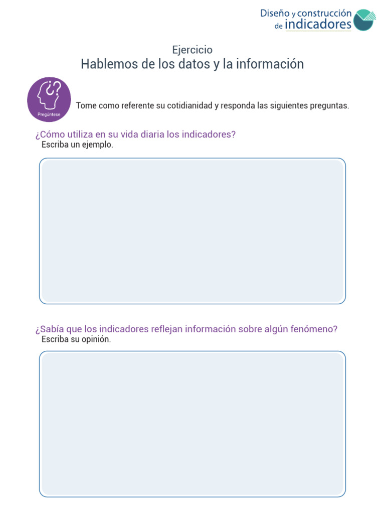 M1 Indicadores Ejercicio Datos Informacion EDITABLE | PDF
