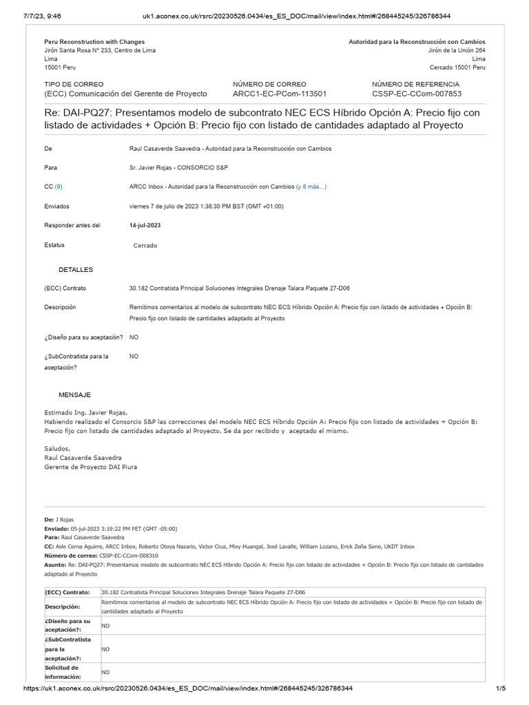 ARCC1-EC-PCom-113501 Aceptacion ECS Hibrido Op A+OpB | PDF