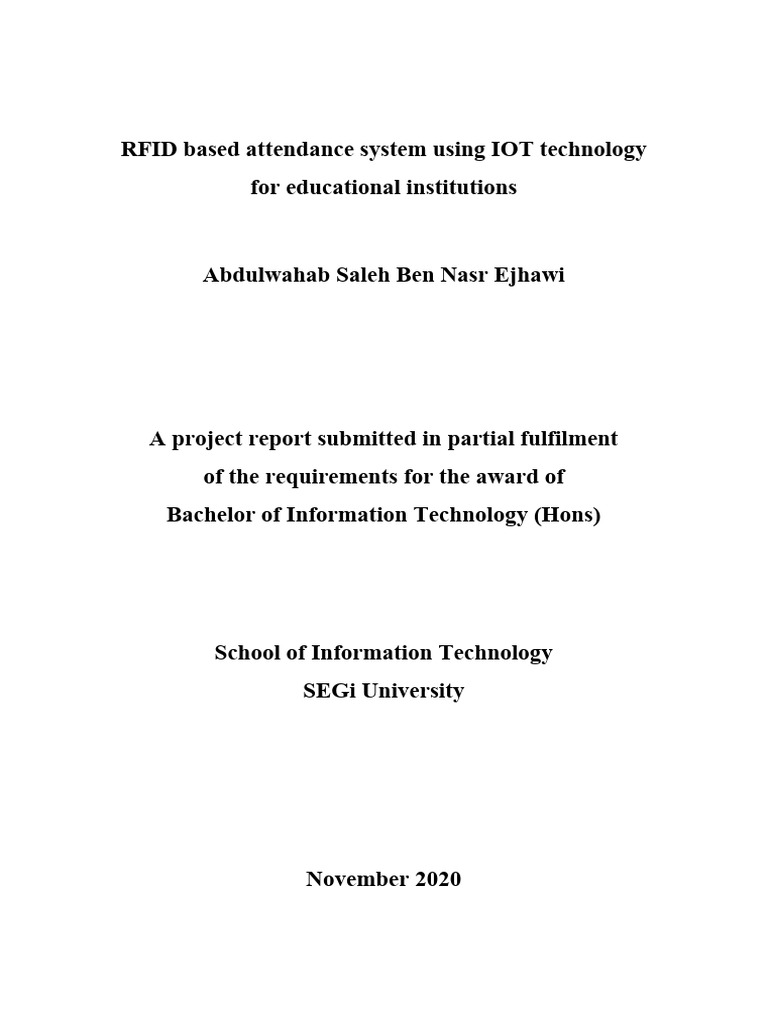 RFID Based Attendance System Using IOT Technology For Educational ...